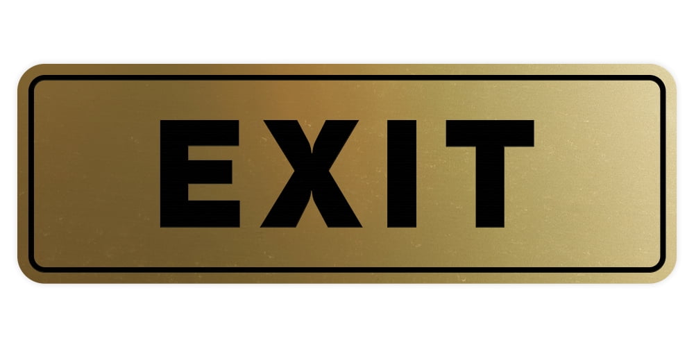Standard EXIT Sign - Brushed Gold - Small - Walmart.com