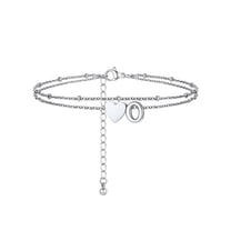 PROSTEEL Initial Heart Anklet for Women Double Layered Chain Bracelets ...