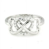 Sz 11 Sterling Silver Cubic Zirconia Infinity & Heart Symbol CZ Wedding Band Ring - Walmart.com