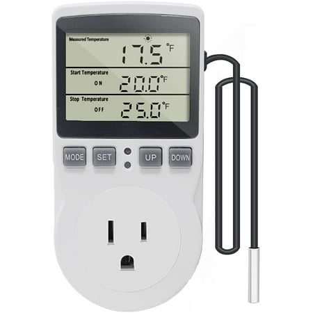 Digital Thermostat Outlet Plug Temperature Controller Socket Heating ...