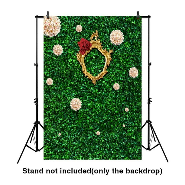 Polyester Fabric 5x7ft Backdrop Green Ivy and Flowers Background for ...