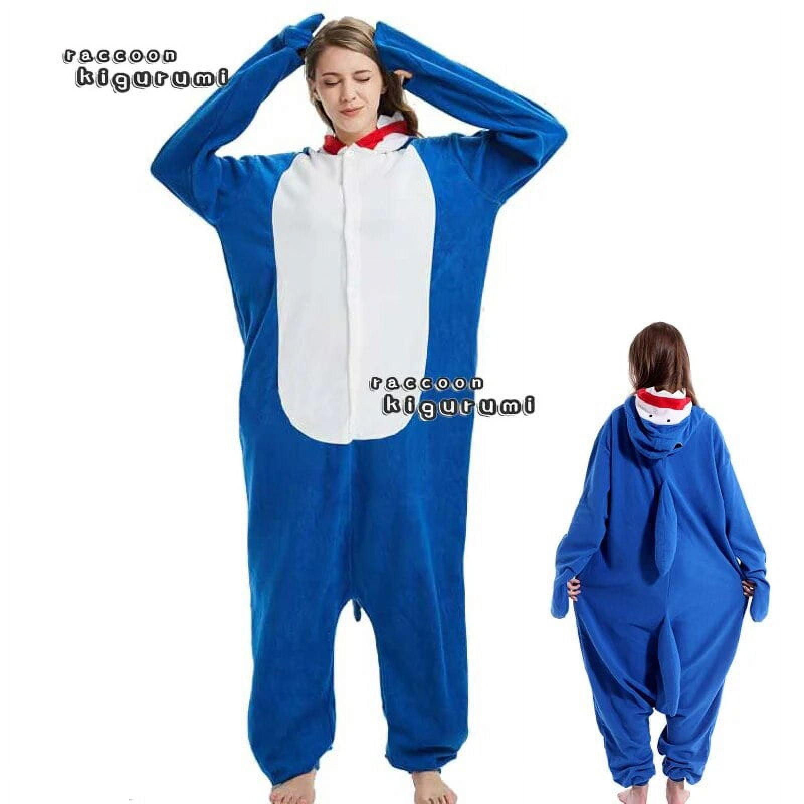 Pijama de invierno de mapache Kigurumi Shark Unisex, mono de lana de ...