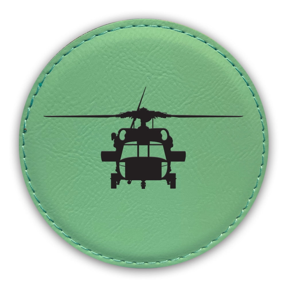 Mh 60s Knighthawk Coaster Laser Engraved Leatherette Round Coasters