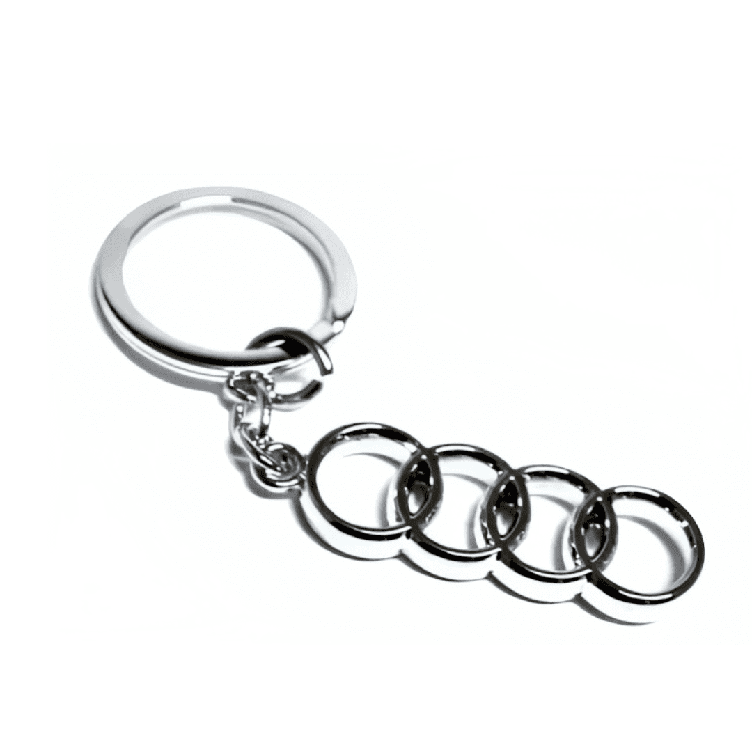 Audi 3D Chrome Metal Car Logo Emblem Keychain Key Ring Accesories ...
