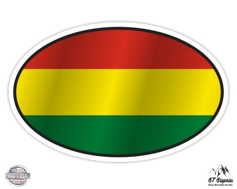 Bolivia Flag Oval - 3" Vinyl Sticker - For Car Laptop I-Pad Phone ...