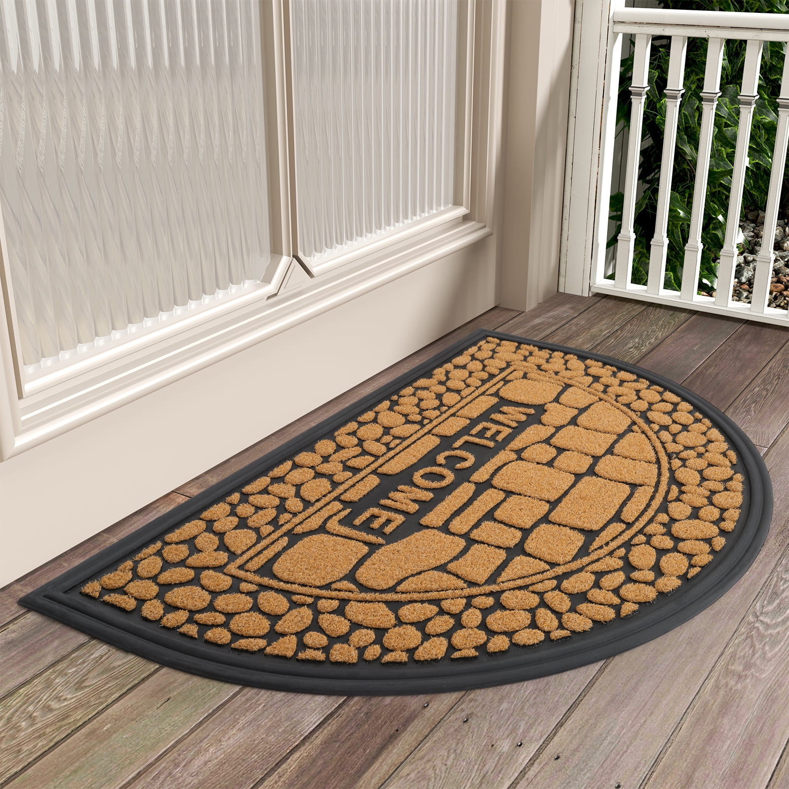 SIXHOME Welcome Mat 24"x36" Non Slip Front Door Mat for Entrance Half ...