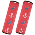Bird and Boat Anchor Pattern Car Seat Belt Covers 2 Pack Soft Flannel ...