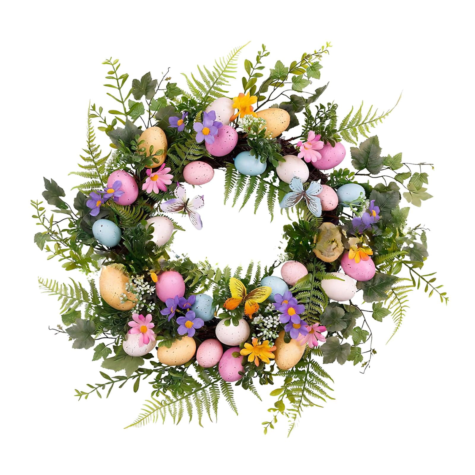 Click here for Veasfak Easter Egg Flower Wreath Easter Door Wreat... prices