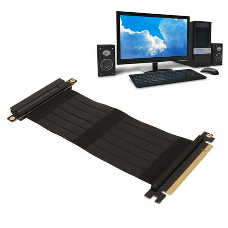 PCIE Extender Riser Cable, Flexible 20cm PCIE 3.0 X16 Extension Cable ...