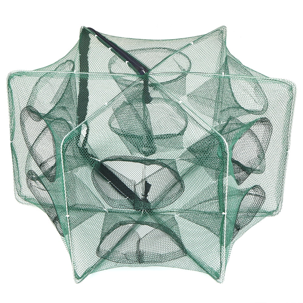 Foldable Fishing Net Hexagon 6 Hole Fishing Net Shrimp Cage Trap Minnow ...