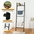 Fionafurn 5-Tier Black Blanket Ladder Shelf, Wall Leaning Decor, Quilt ...