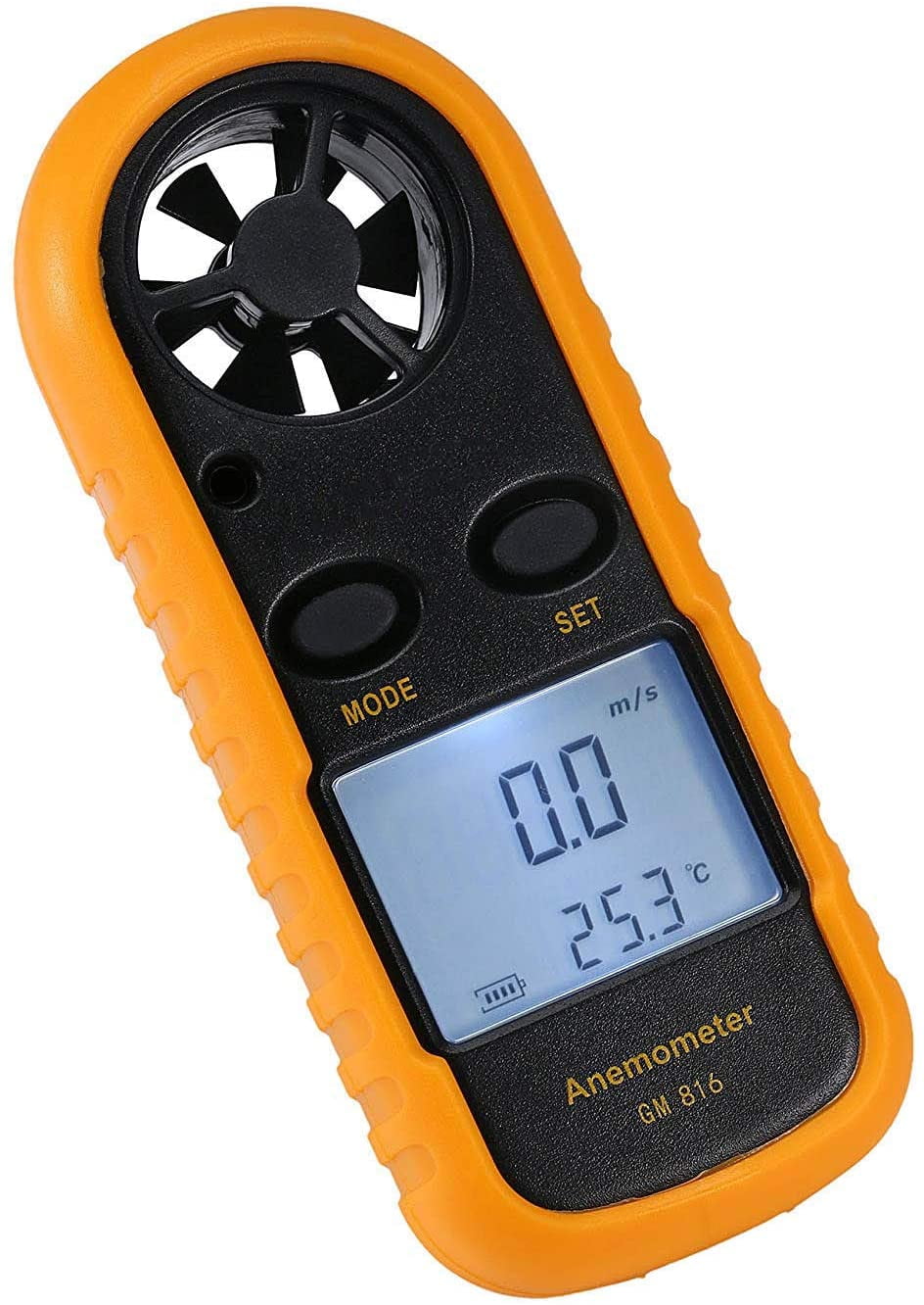 Amgaze Anemometer Handheld, Digital LCD Backlight Wind Speed Meter Gauge, Light Weight Air Flow ...
