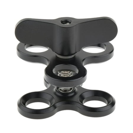 2Pieces Underwater Ball Clamp 3 Holes Easy Releasing Mounting and ...