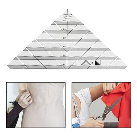 Clear Triangle Quilt Ruler Quilting Tool Cutting with Dotted Line ...