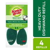 Scotch-Brite Heavy Duty Dishwand Sponge Refills, 4 Pack for Kitchen ...