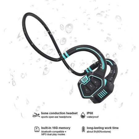 Tws Bone Conduction Headphone Wireless Sports Bluetooth Headset Built ...