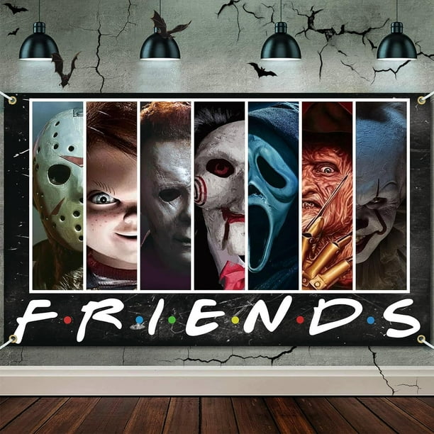 Horror Movie Character Backdrop, Halloween Party Decorations Banner ...