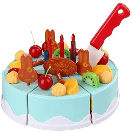 IGUOHAO Pretend Birthday Cake Toy Pretend Food Toys Cutting Cake Toy ...