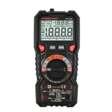 HABOTEST HT118E Digital Multimeter Auto Multi-meter 20,000 Counts True ...