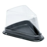 Sweet Vision Triangle Black Plastic Cake / Dessert Tray - with Clear ...