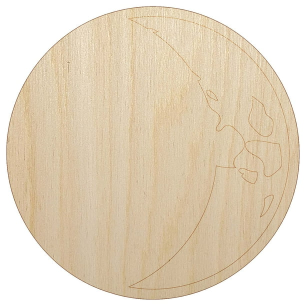 Waxing Crescent Moon Phase Wood Shape Unfinished Piece Cutout Craft DIY ...