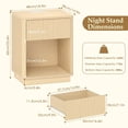 Fluted Nightstand with Charging Station, Wood Night Stand with Drawer ...