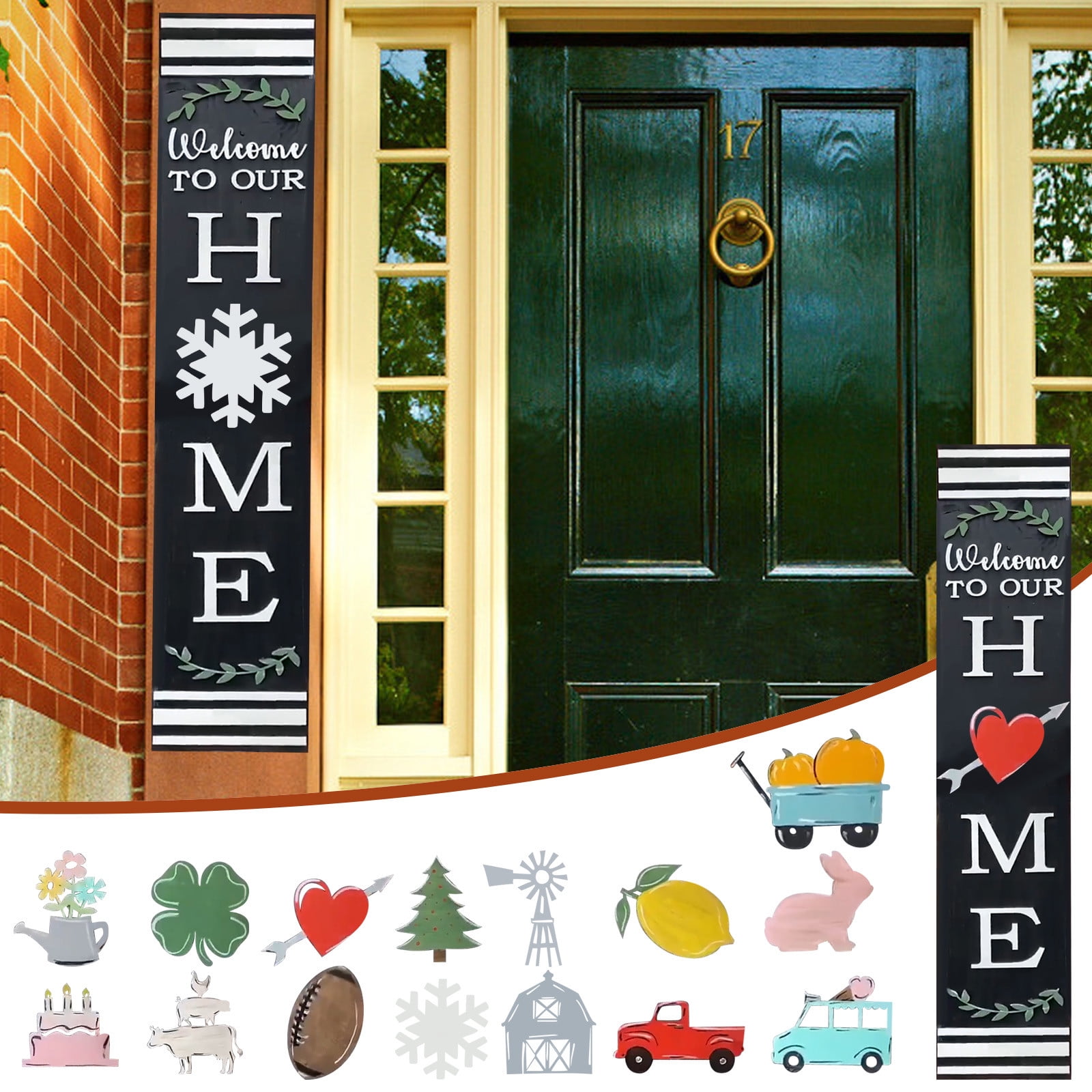 Front Porch Welcome Ceramic House Circle Tile Front Door Porch Sign ...