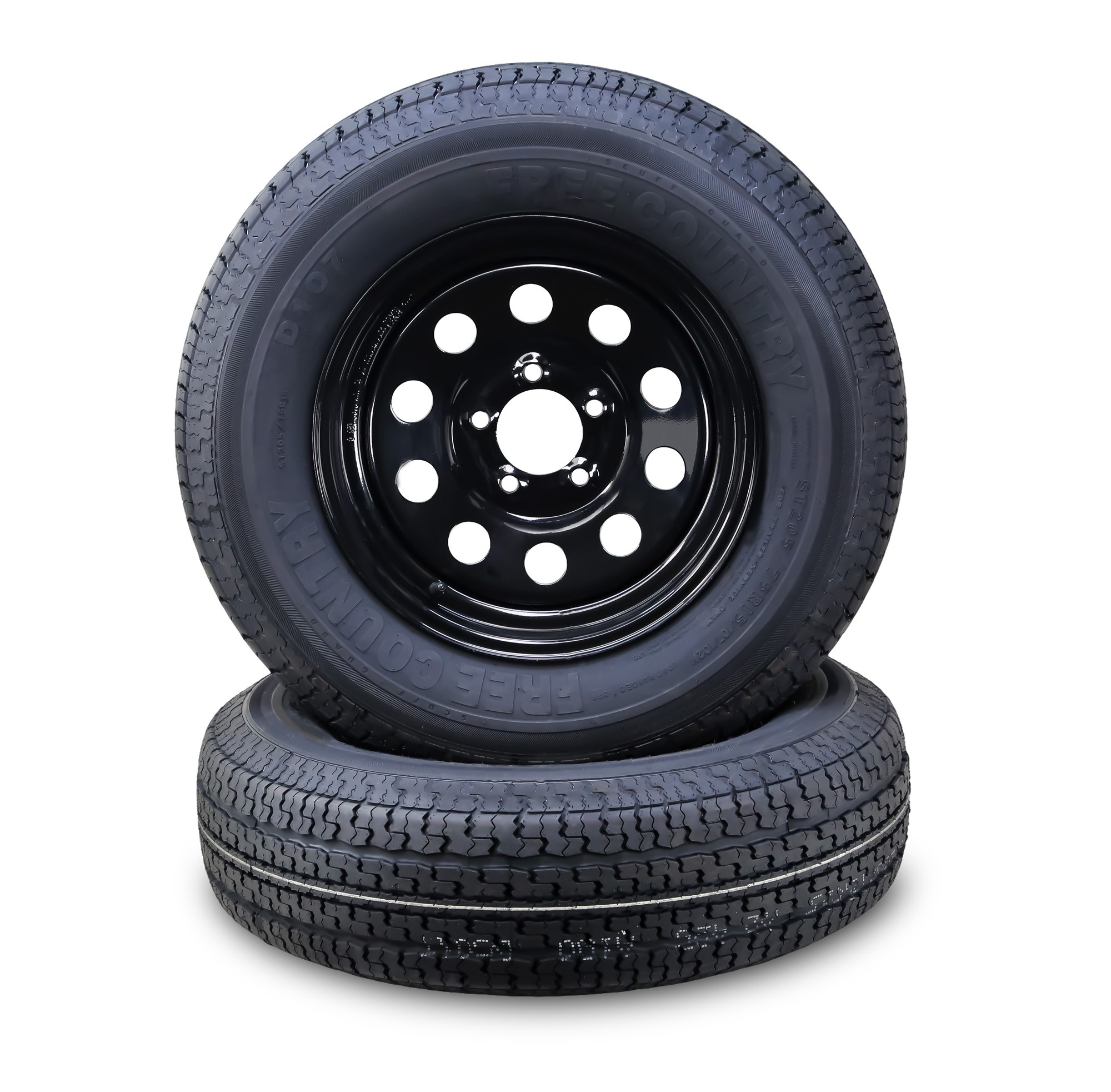107M Speed Rated Tires Set Of 4 Free Country ST205/75R15 Trailer Tires ...