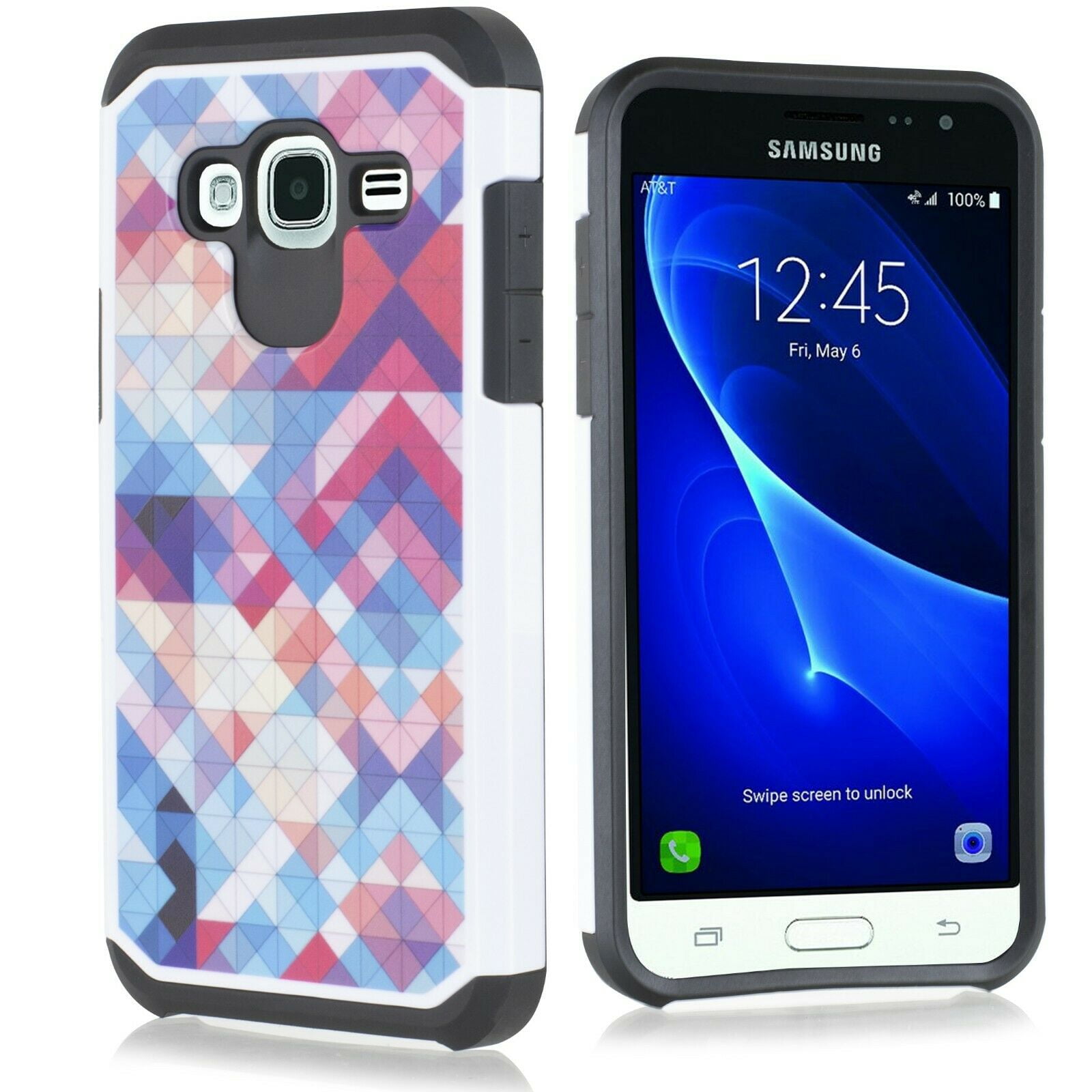 for 5" Samsung Galaxy J3 Graphic Slim Dual Layer Hard Back Cover Soft ...