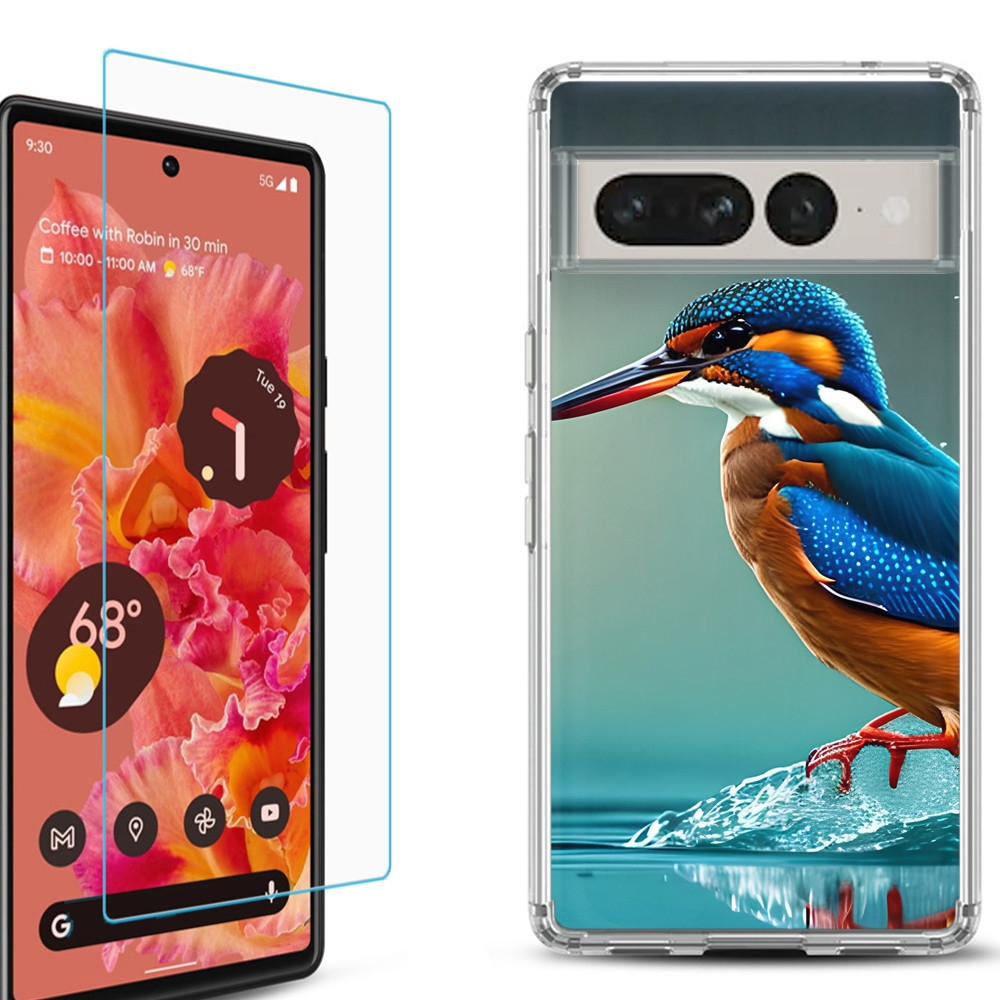 Shockproof Bumper Phone Case for Google Pixel 7, with Tempered Glass ...
