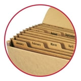 Smead Expanding File, Monthly, 12 Pockets, Letter Size, Kraft, Flap and ...