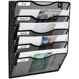 Pro Space Wall Mount File Organizer Holder 5 Pocket Metal Mesh Hanging ...