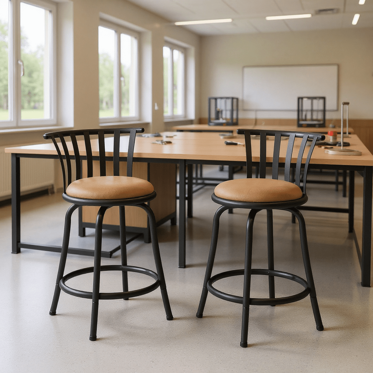 Click here for Homy Casa Set Of 2 Swivel Bar Stools With Suede-Li... prices