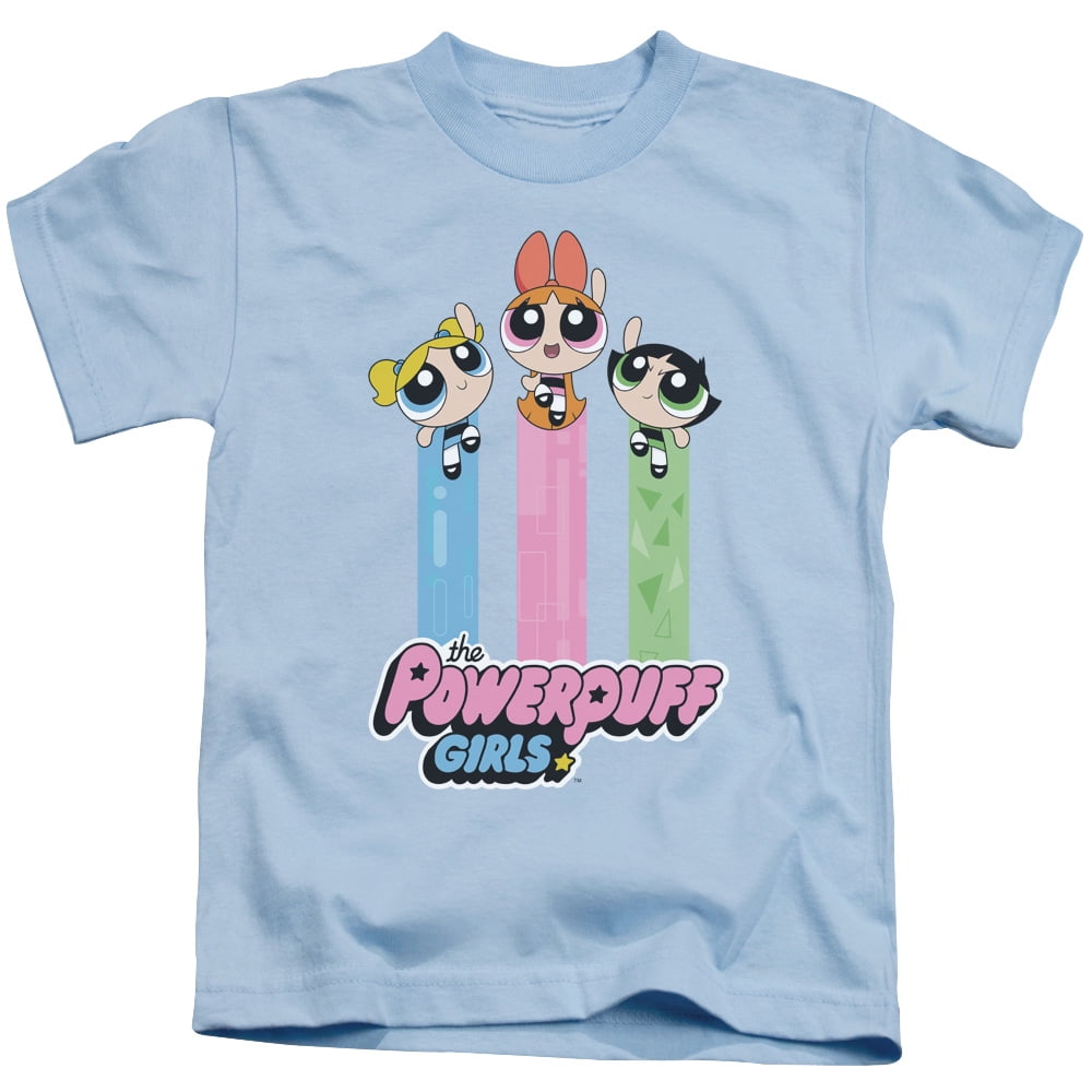 Powerpuff Girls The Girls Fly S/S Juvenile 18/1 T-Shirt Light Blue(4 ...