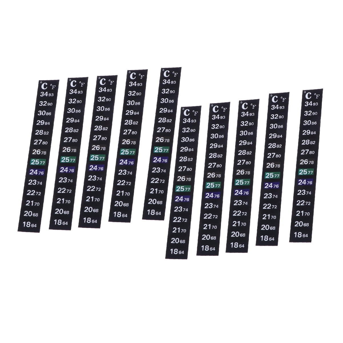 10pcs Traditional Stick-on Digital Temperature Thermometer Strip Degree ...