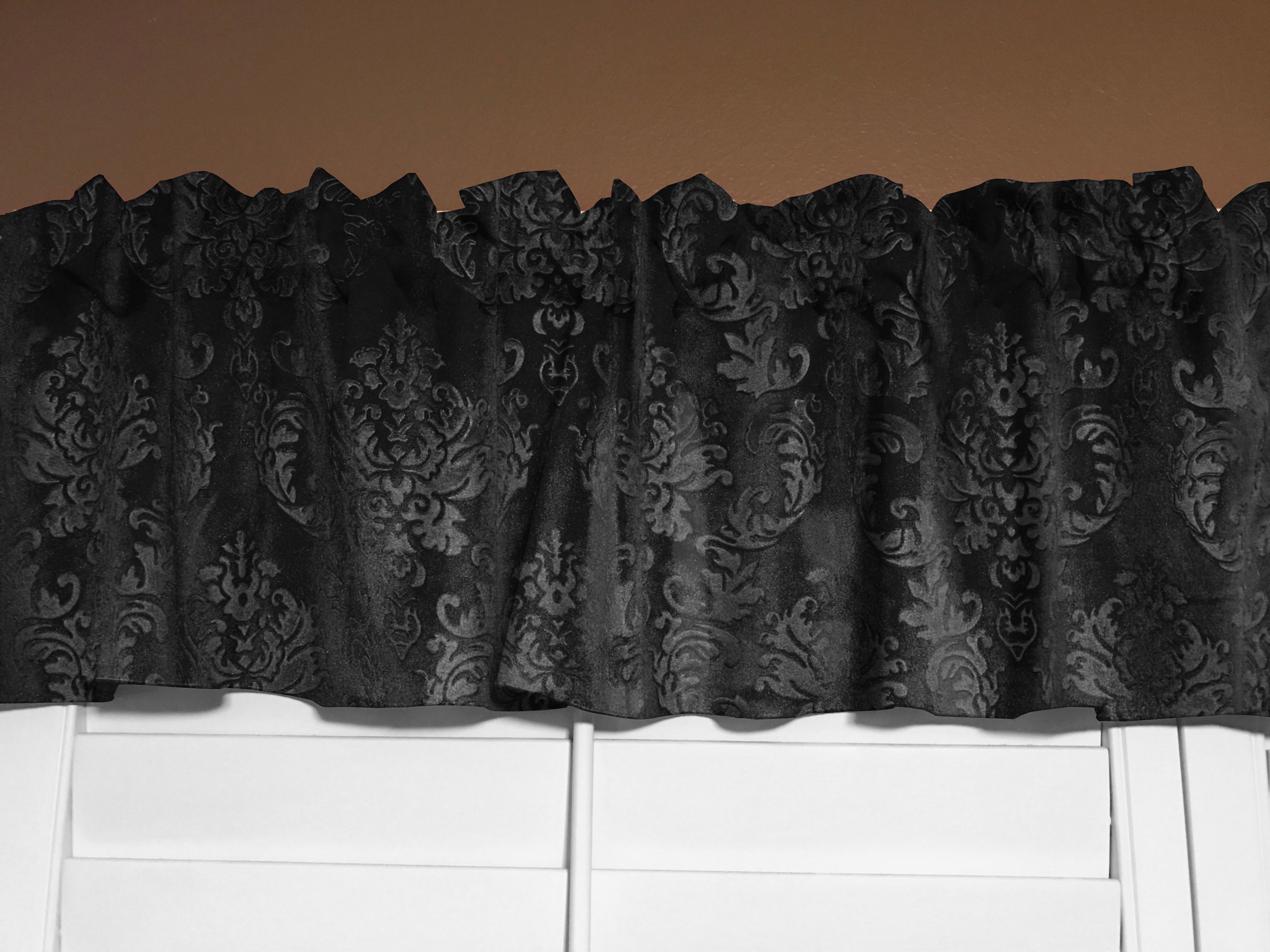 Velvet Embossed Damask Window Valance 54 Inch Wide - Walmart.com