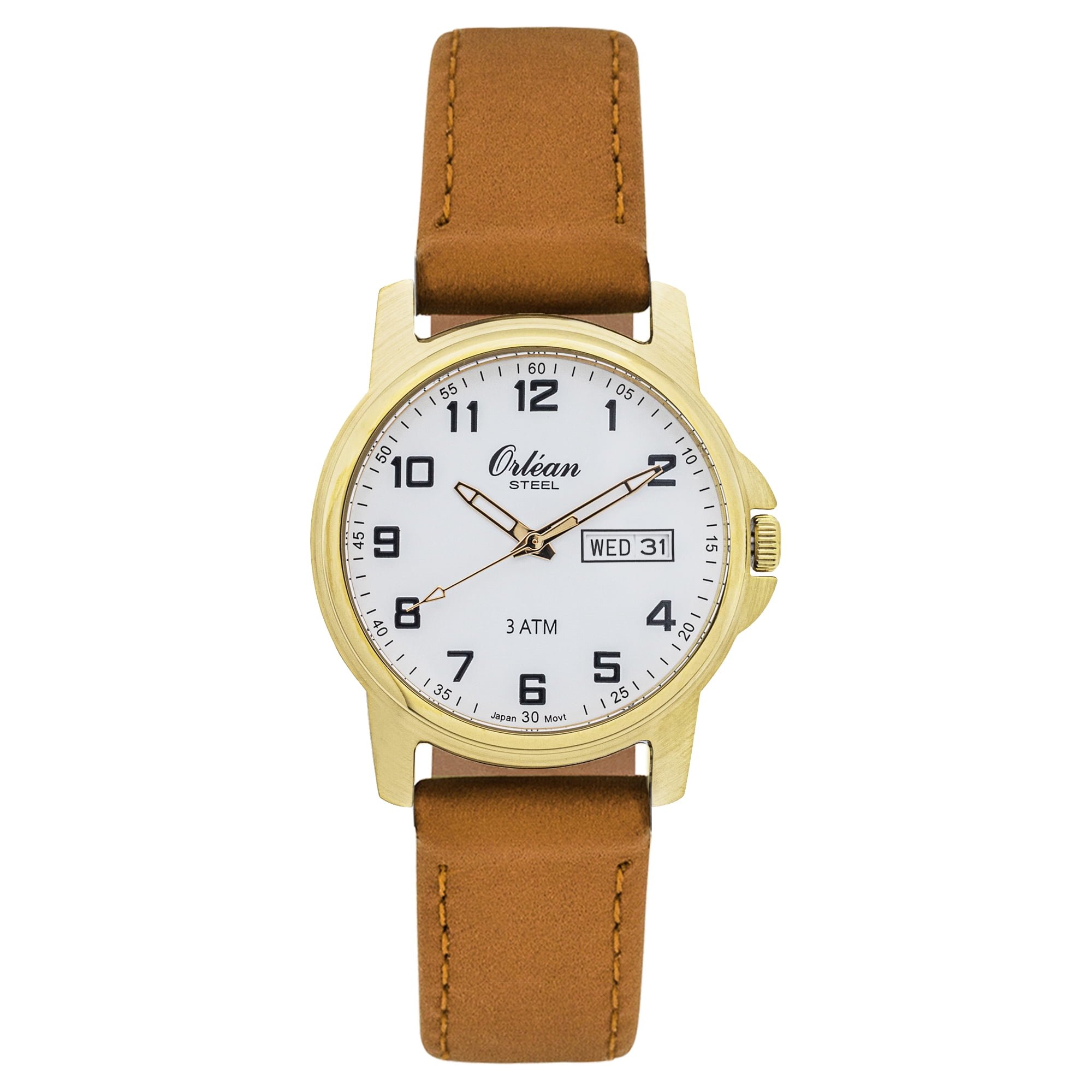 Orlean Mens Easy to Read Watch with Day / Date - 316L Stainless Steel ...