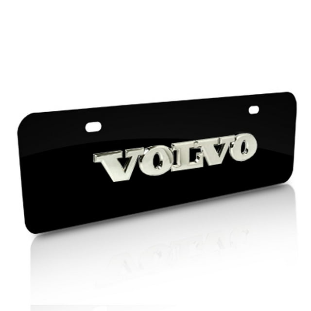 Volvo 3D Name Half-size Black License Plate - Walmart.com