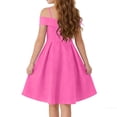 Avrnliq Girls Elegant Off Shoulder Formal Dress Spaghetti Strap Pleated ...