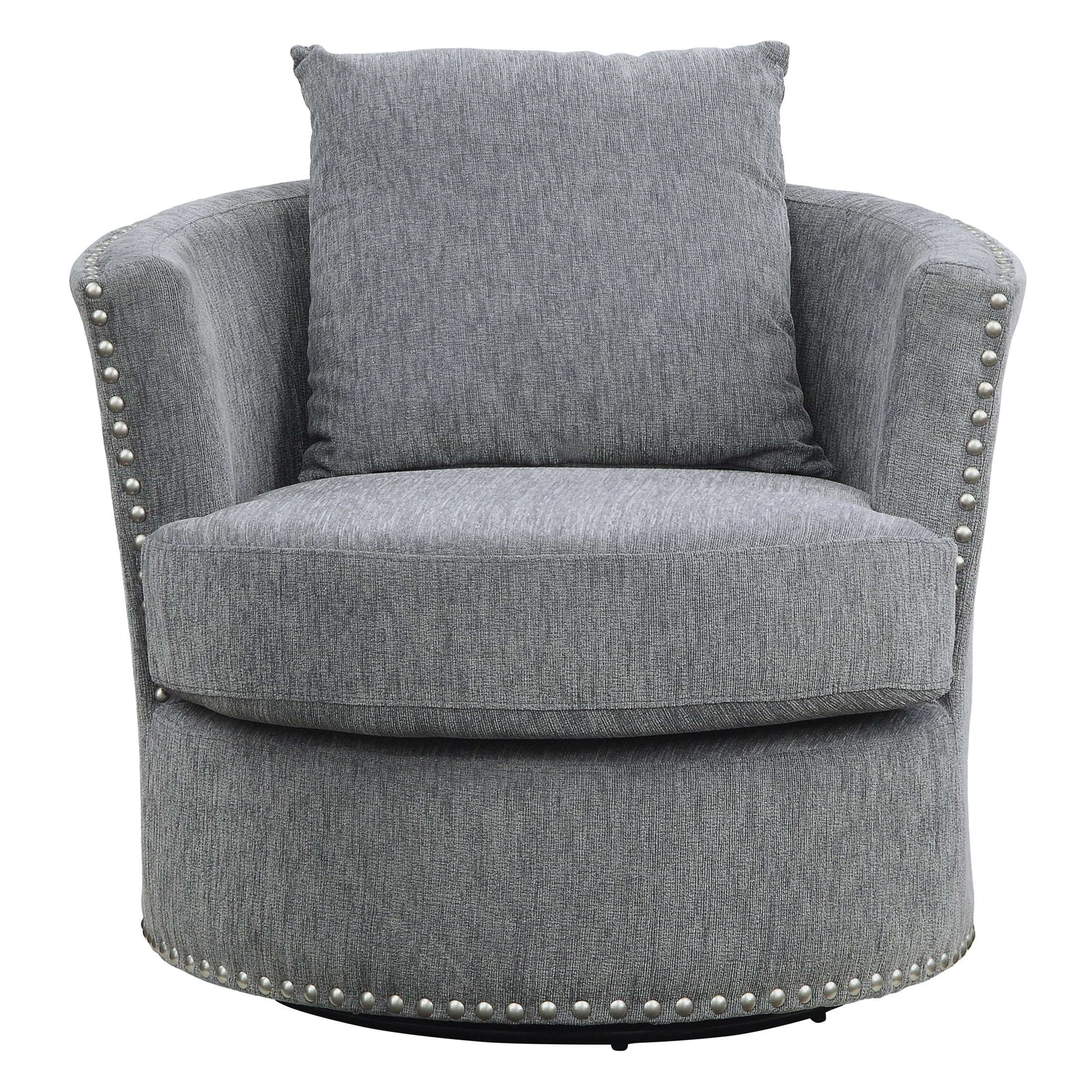 OakvillePark Fideo Chenille Fabric Upholstered Swivel Barrel Chair ...