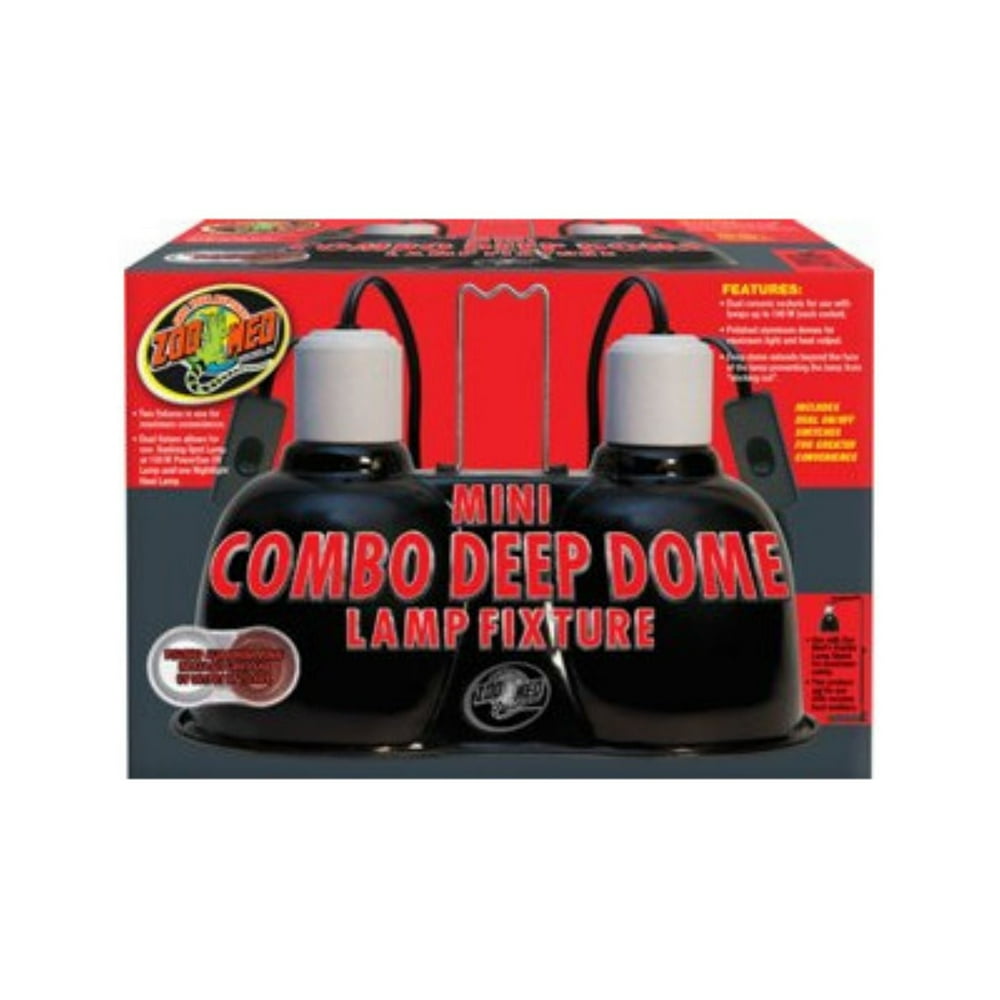 Zoo Med Mini Combo Deep Dome Dual Lamp Fixture, 100 Watt - Walmart.com ...