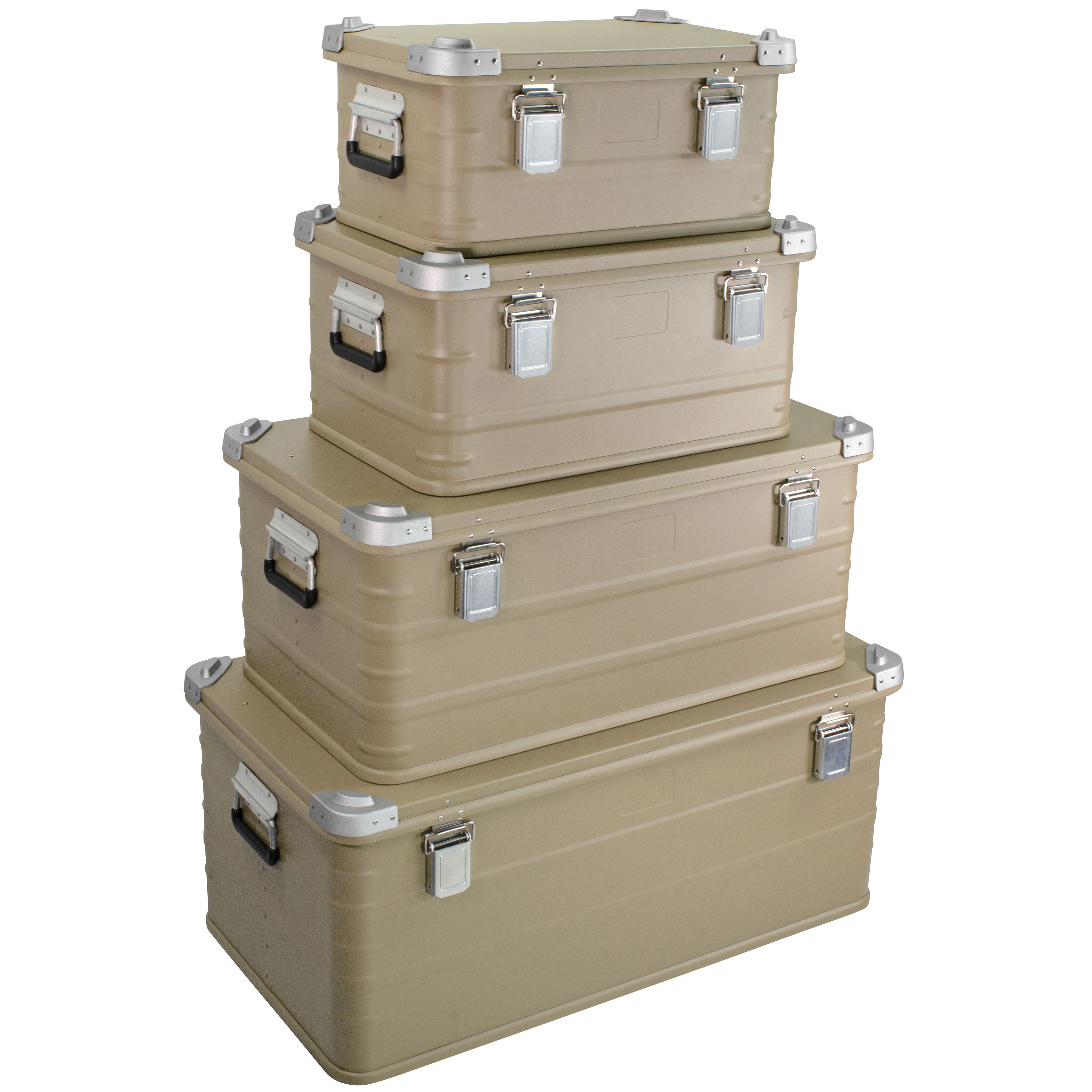 Crossover Aluminum Overland Storage, Trunk, Metal Cargo Case, Storage Box (4PC Combo, Tan) 30L ...