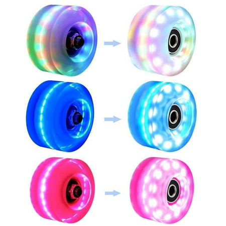 8PCS 6 LED Light Up Skate Colored Wheels Roller Skate Wheels Luminous ...