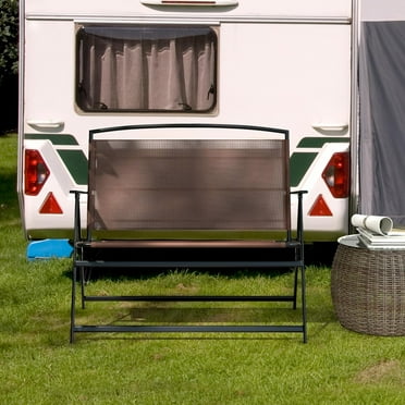 Outsunny Wooden Outdoor Garden Bench for 2, Portable Folding Bench ...