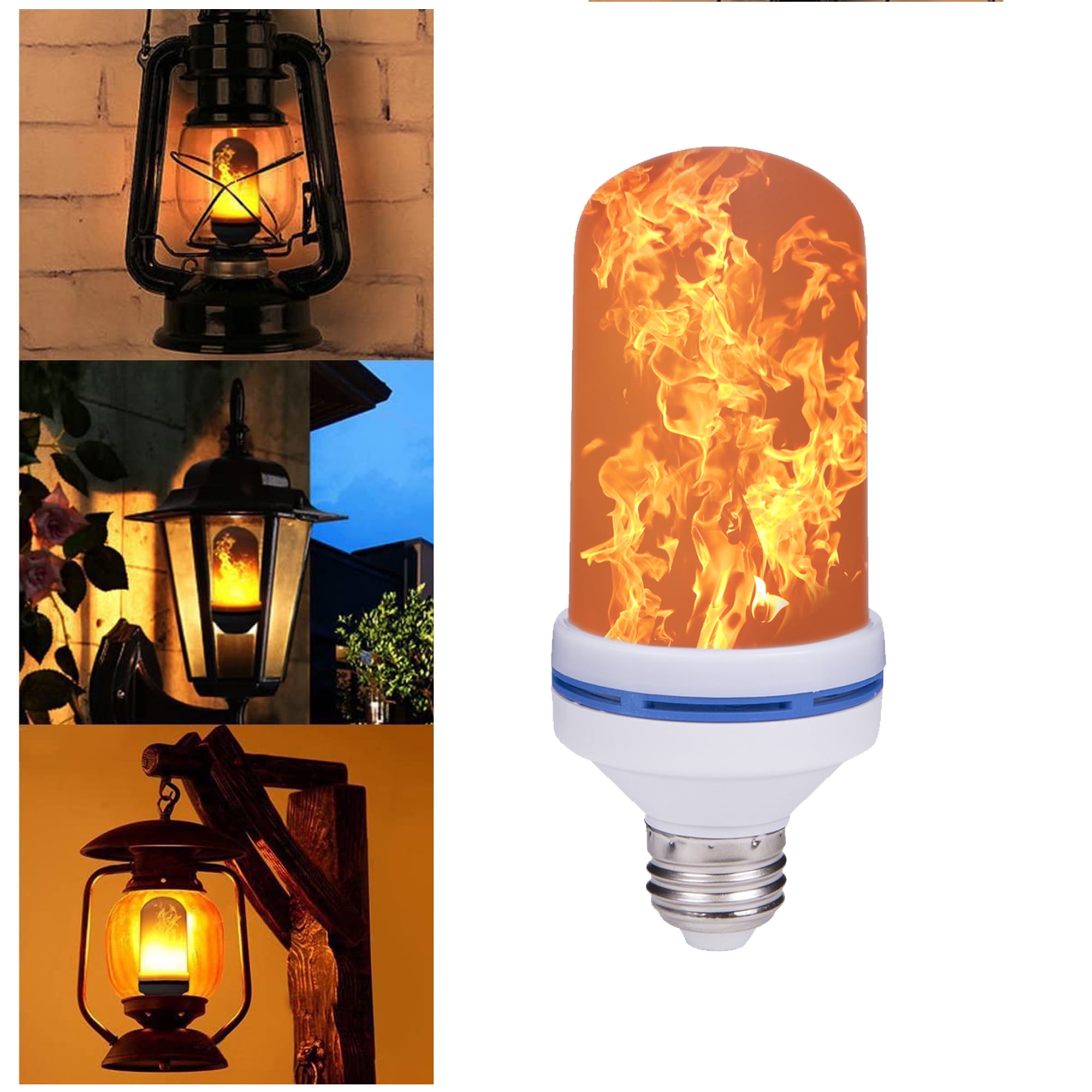 LED Flame Effect Fire Light Bulbs E26 Base Decorations Flame Light ...