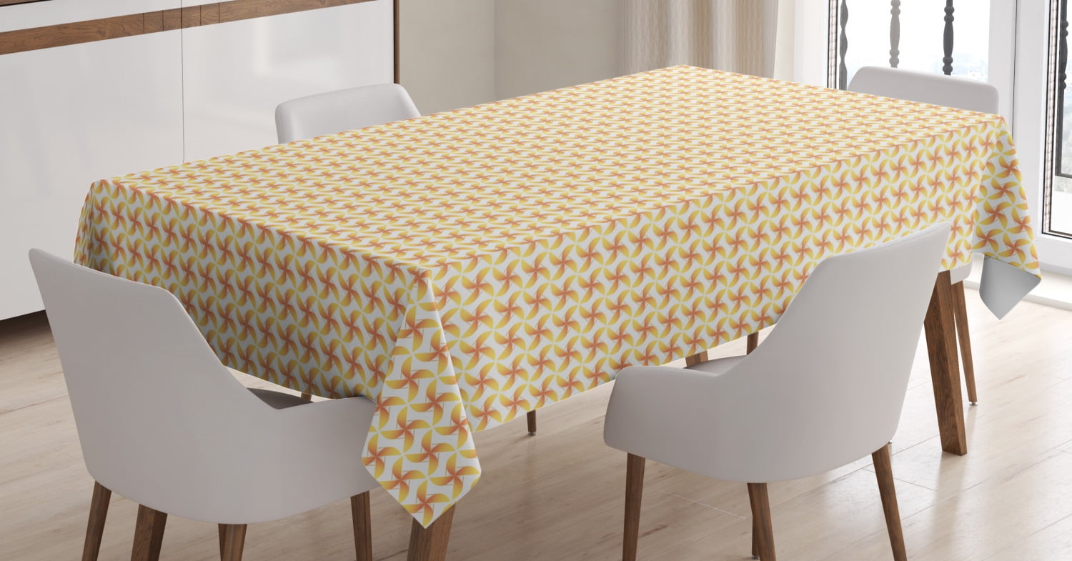 Pinwheel Tablecloth, Abstract Motif in Pastel Tone Kids Geometric ...