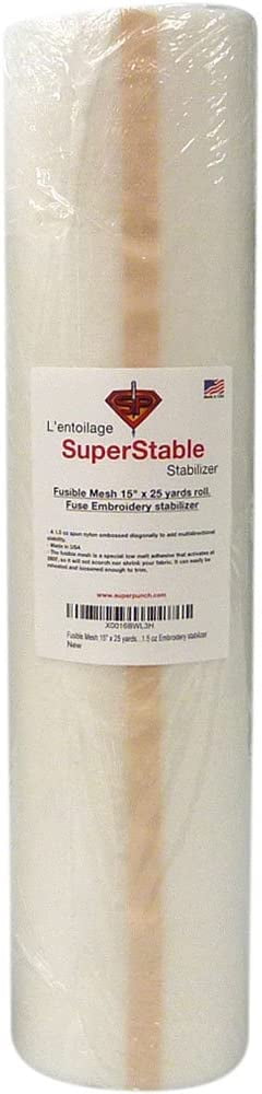 Fusible Mesh Stabilizer 1.5 oz 15 inch x 25 Yard Roll. SuperStable Fuse ...