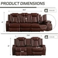 AYCP Multifunction Power Air Leather Recliner Sofa Loveseat Set with ...