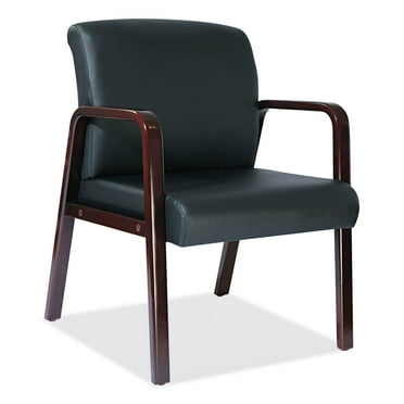 Lorell Leather Guest Reception Waiting Room Chair, with Arms, Solid ...