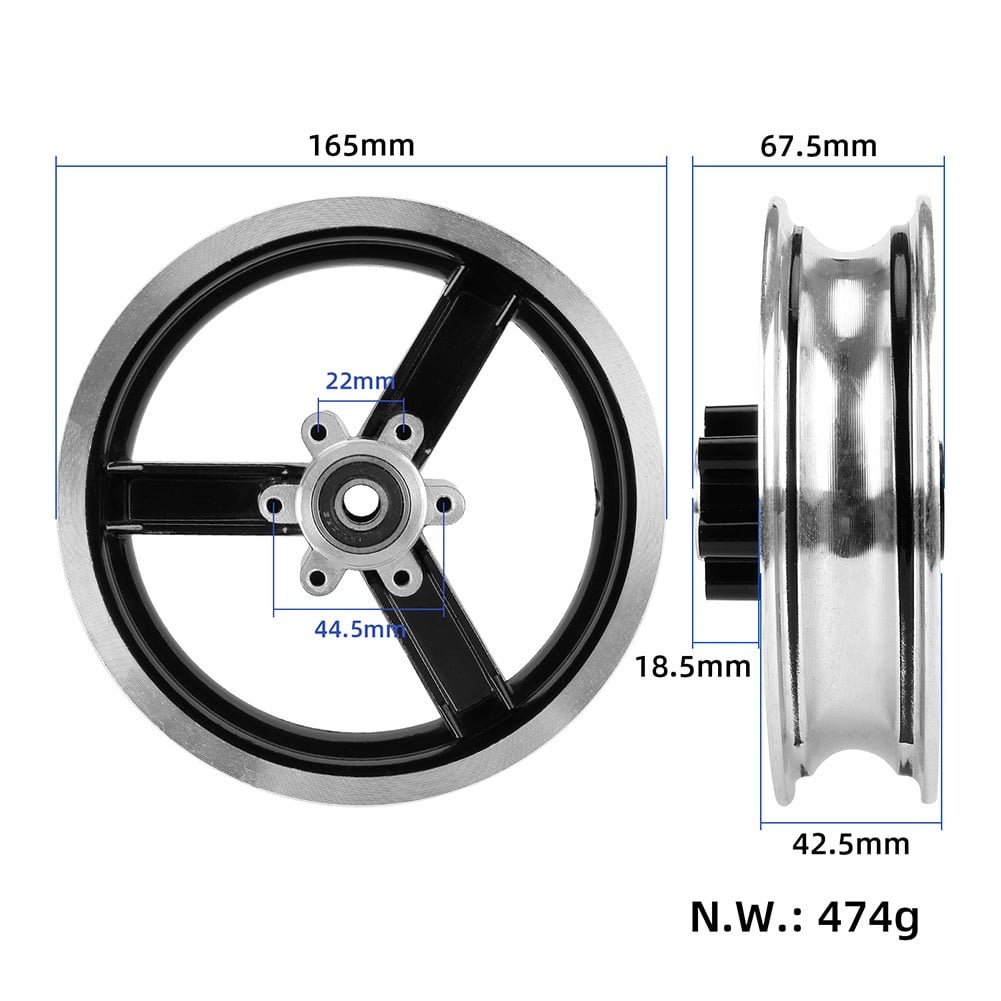 10 Inch Wheel Hub Rim For 10X2/10X2.125 /10X2.25/10X2.5/10X3.0 Tire ...